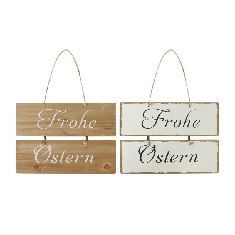 Schild Holz Frohe Ostern