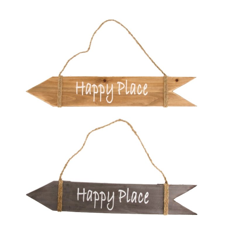 Schild aus Holz Happy Place